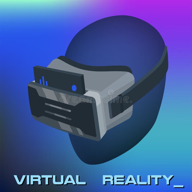 Realistic VR Glasses Poster on Vibrant Gradient Stock Vector ...