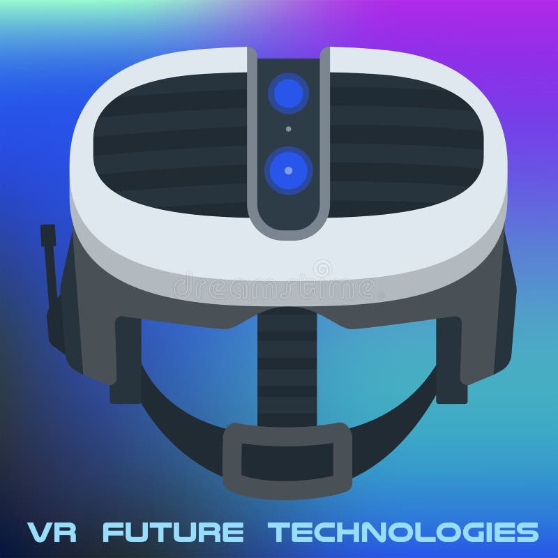 Realistic VR Glasses Poster on Vibrant Gradient Stock Vector ...