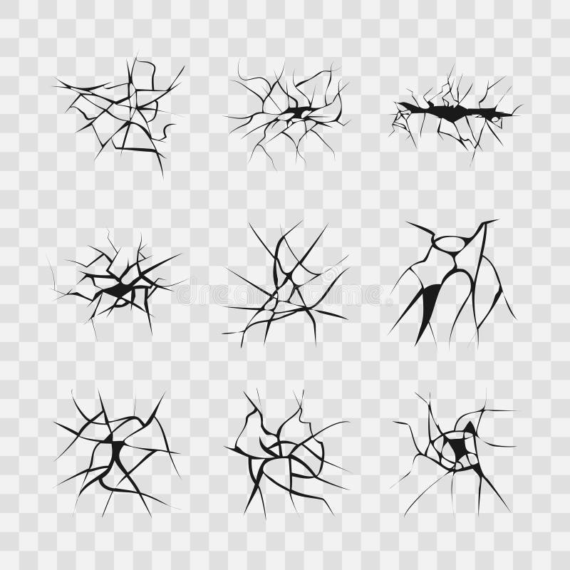 Broken Transparent Glass on Checkered Plaid Background. Vector Stock ...