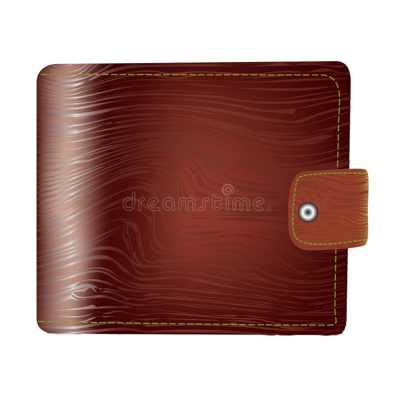 Realistic Vector Leather Wallet Stock Vector - Illustration of graphics ...