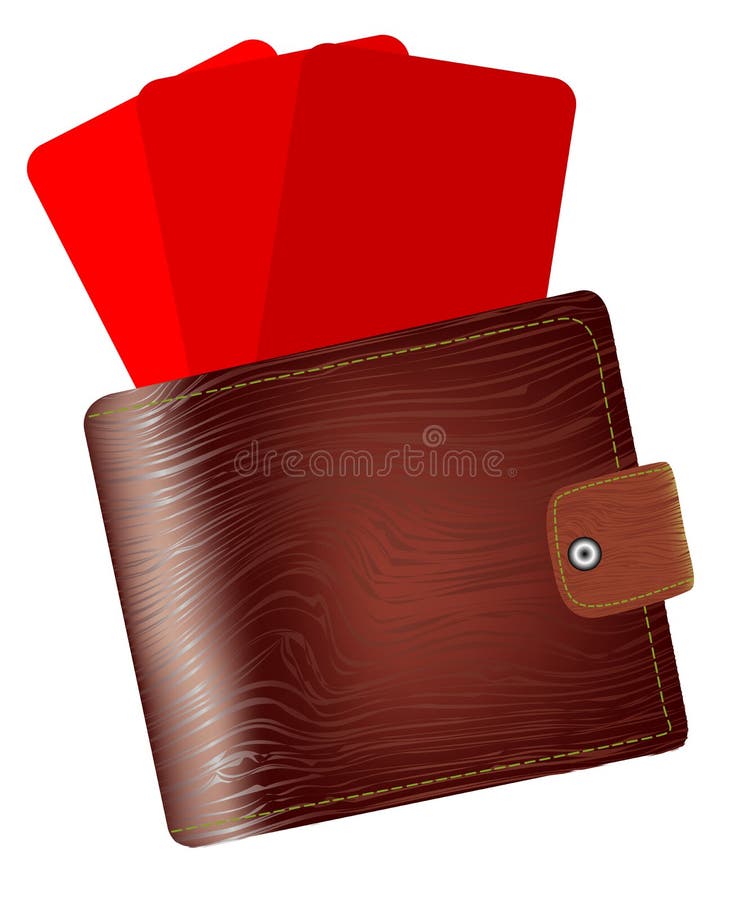 Realistic Wallet With Cards Stock Vector - Illustration of bright ...