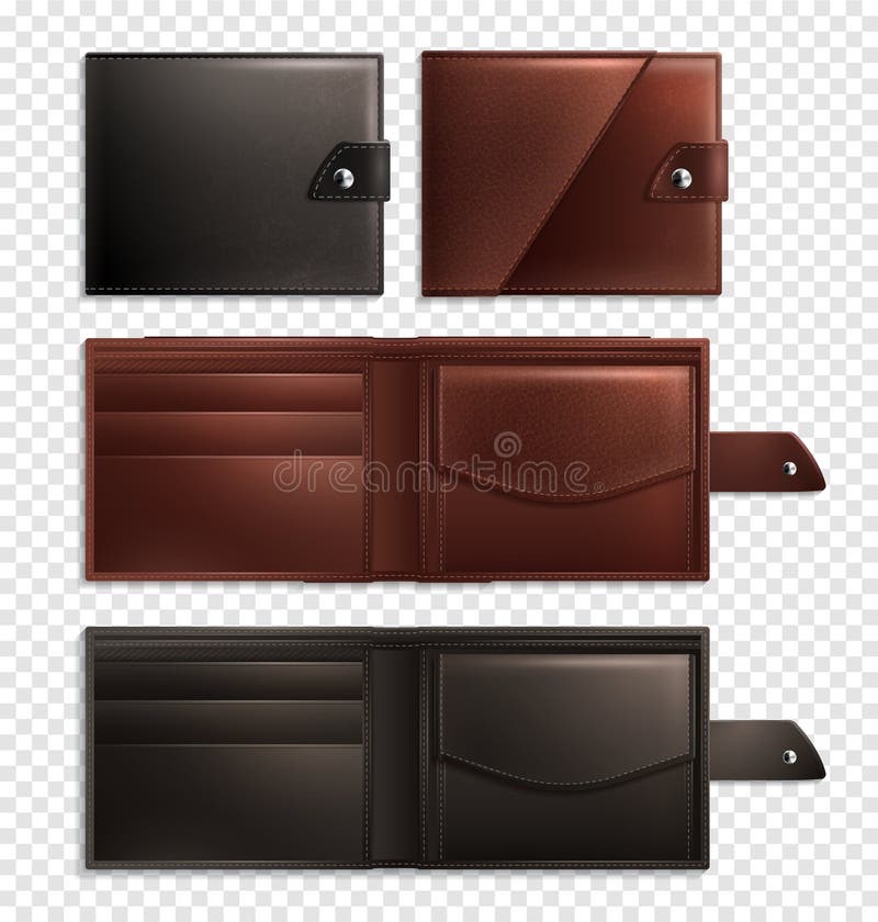 Realistic Wallet Transparent Icon Set Stock Vector - Illustration of ...