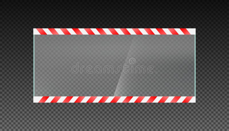 Realistic Warning Glass on the Transparent Background Stock Vector ...