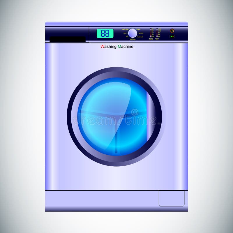 Realistic Washing Machine Automatic Isolated on Grey Background Stock ...