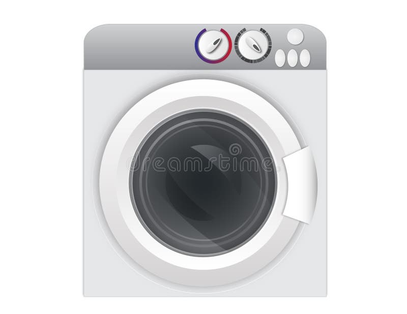 Realistic Washing Machine Digital Illustration Clip Art Stock ...