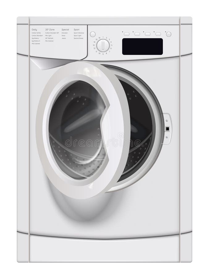 Realistic Washing Machine Mockup Set with Isolated Front Views of ...