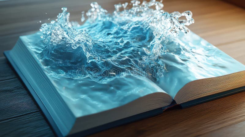 Realistic water book stock illustration. Illustration of angle - 393711944