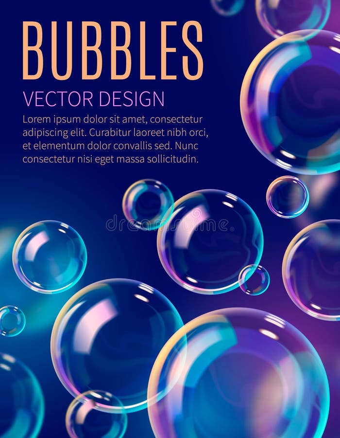 Realistic Water Bubbles Advertising Composition Stock Illustration ...