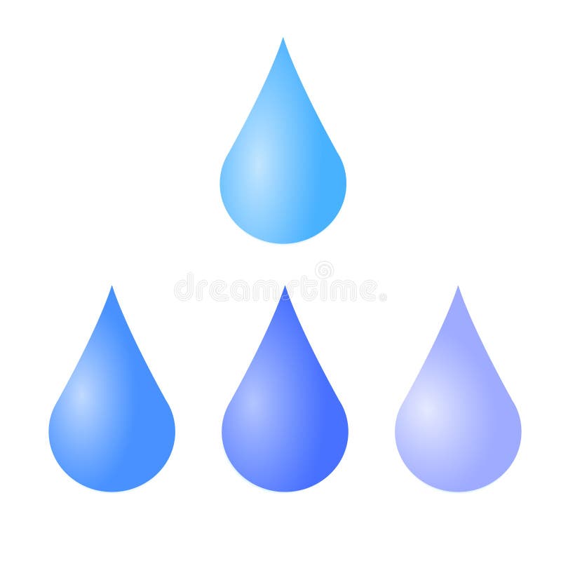 Realistic Water Drop. Pure, Clean Water Drops. Water Rain. White ...