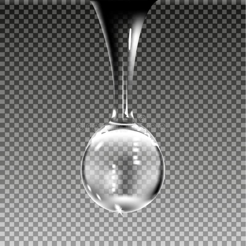 Realistic Water Drop on a Transparent Background. Stock Vector ...