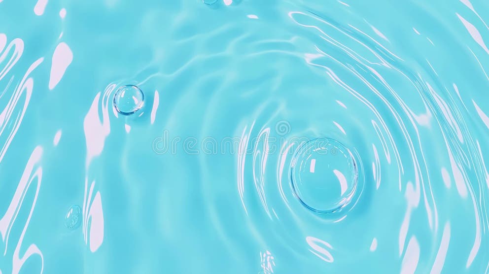 Realistic Water Droplets on Calm Light Blue Surface for Design and ...