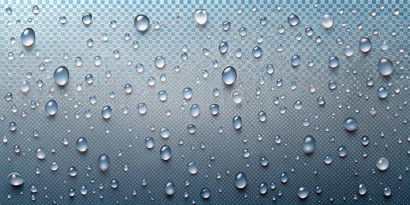 Realistic Water Droplets on Transparent Window Vector Stock ...