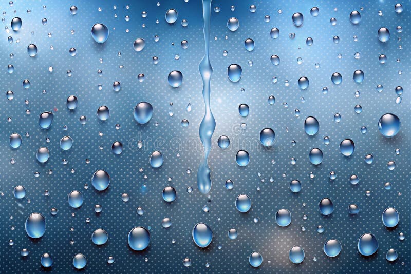 Realistic Water Droplets on Transparent Window Vector Stock ...