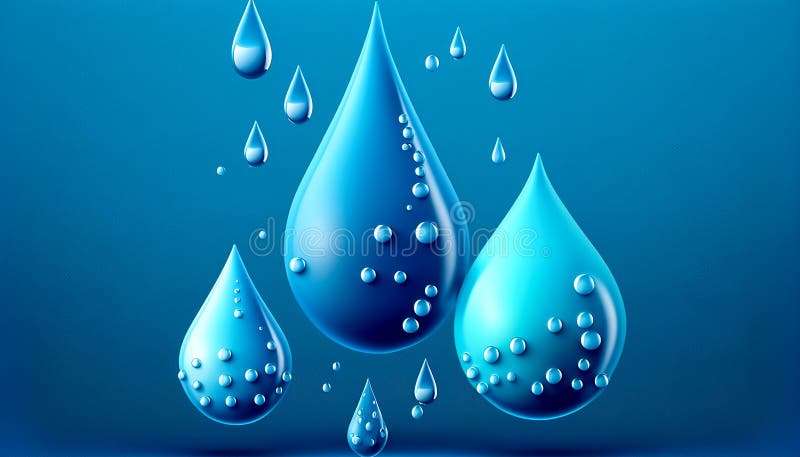 Realistic Water Drops Close Up, Generative AI. Stock Illustration ...