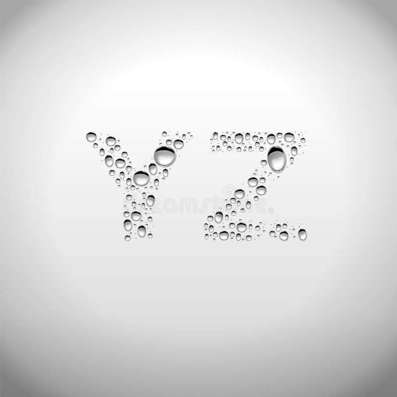 Realistic Water Drops Font from a To F Stock Vector - Illustration of ...