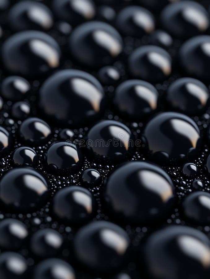 Realistic Water Drops Sliding Down a Surface in CloseUp View Stock ...