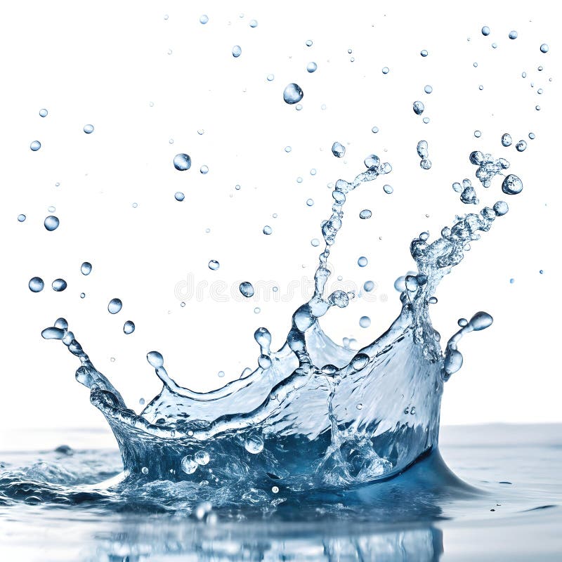 A Realistic Splash Water Effect Isolated on White Background Stock ...