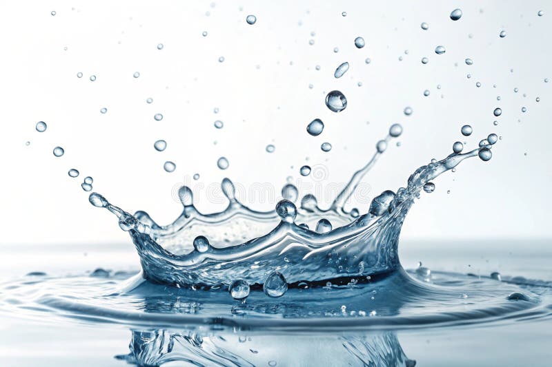 Realistic Water Splashes on White Background. High Quality Water ...