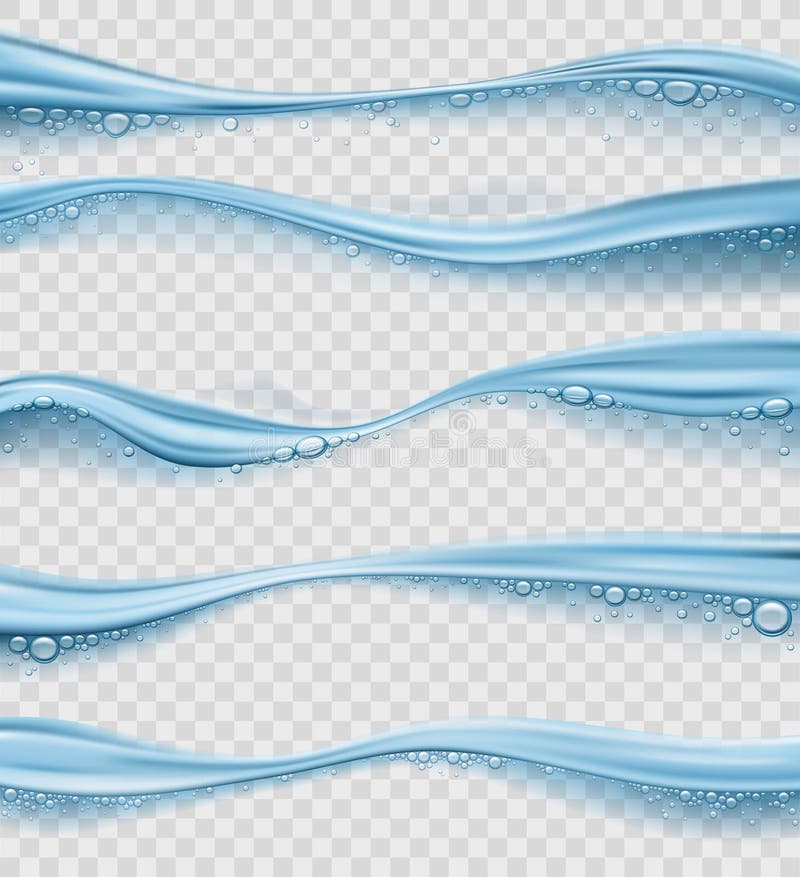 Realistic Water Surface Splash Pool Waterline Wave Stock Vector ...