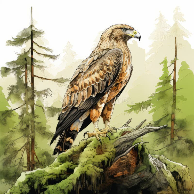 Tree Stump Bird Eagle Stock Illustrations – 82 Tree Stump Bird Eagle ...
