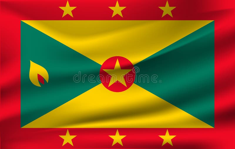 Realistic Waving Flag of the Waving Flag of Grenada, High Resolution ...