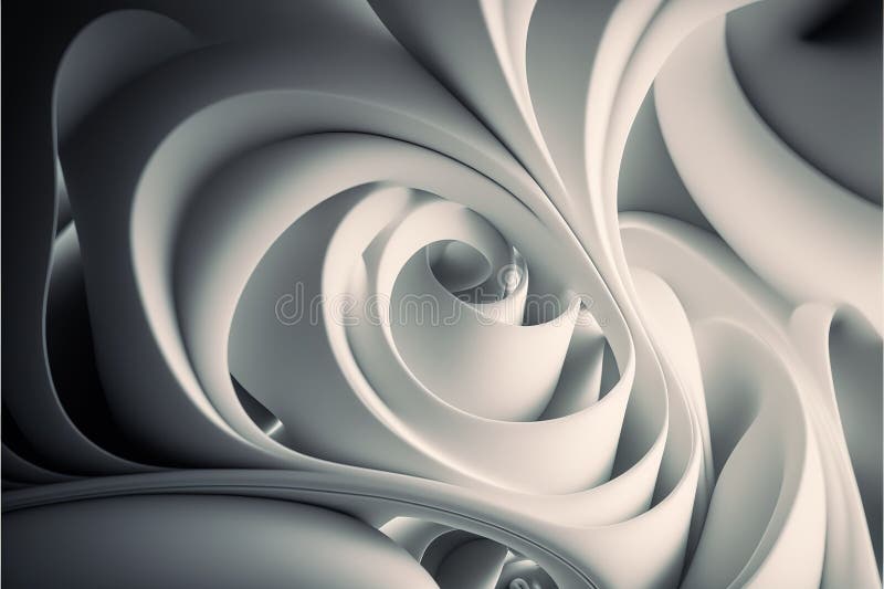 Realistic Wavy White Curve Shape Abstract Art Stock Illustration ...