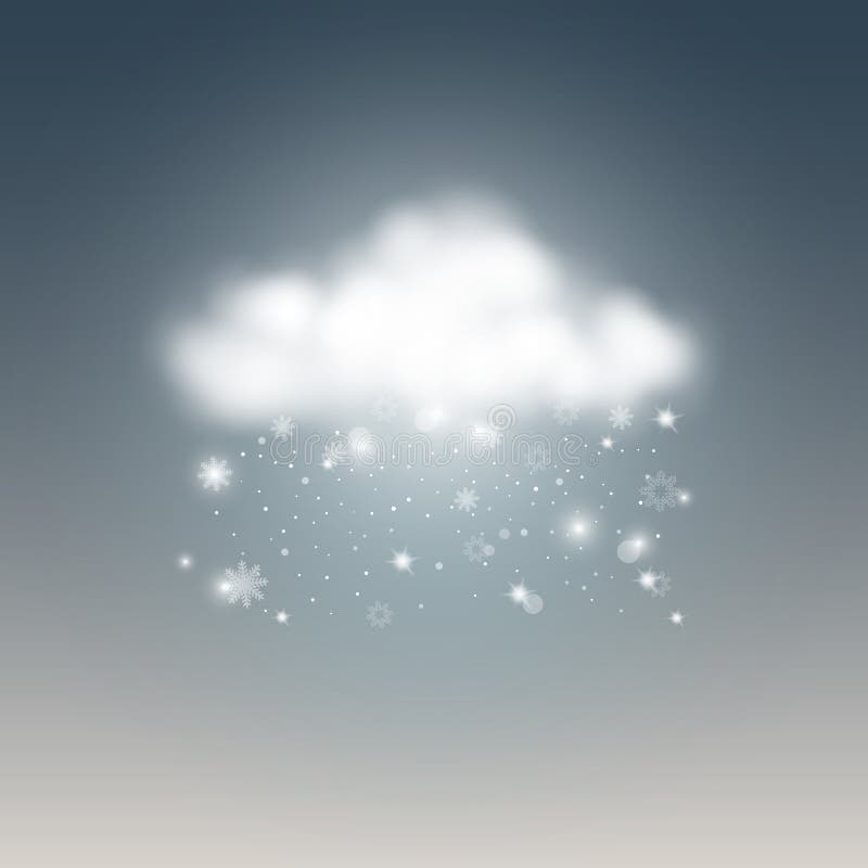 Realistic Weather Icons Snow Cloud Stock Vector - Illustration of ...