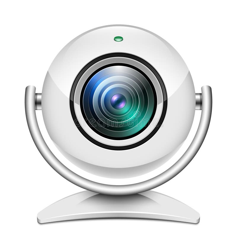 Realistic Web Camera Icon on White Stock Vector - Illustration of ...