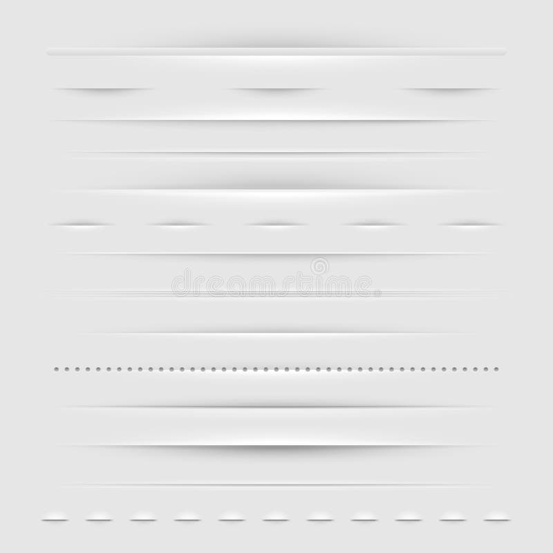 Realistic Web Dividers. Horizontal Empty Paper Form Elements ...