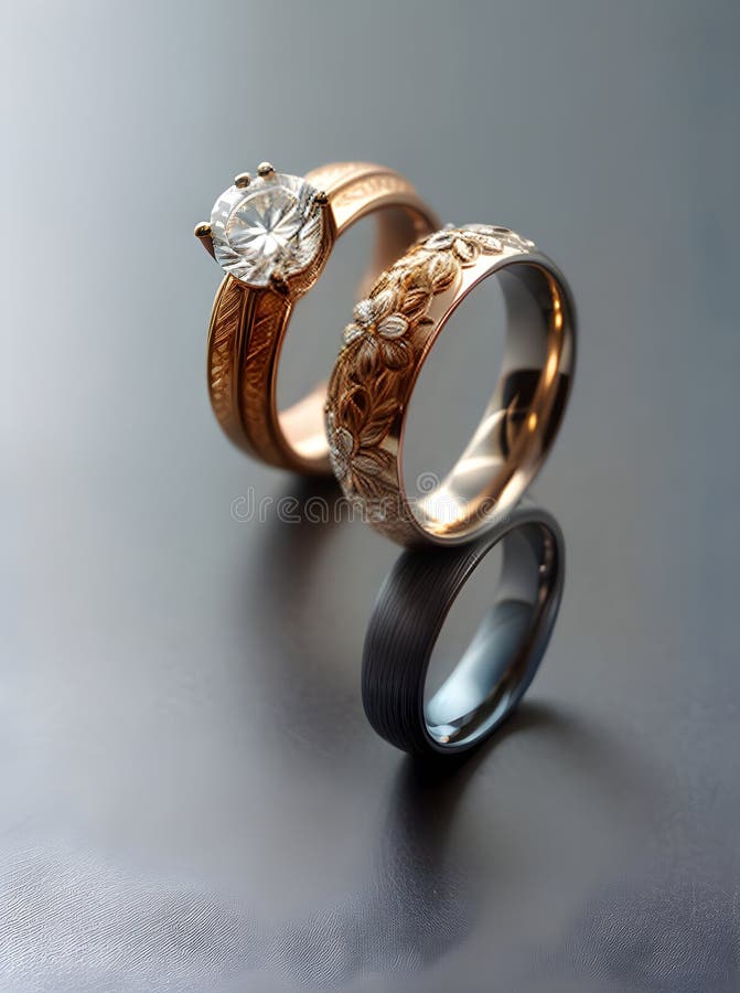 Realistic Wedding Rings Flowers Medium Shot Stock Illustration ...