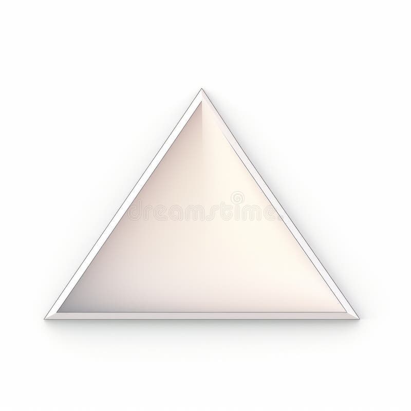 Realistic White Arrowed Triangle with Multidimensional Shading and ...