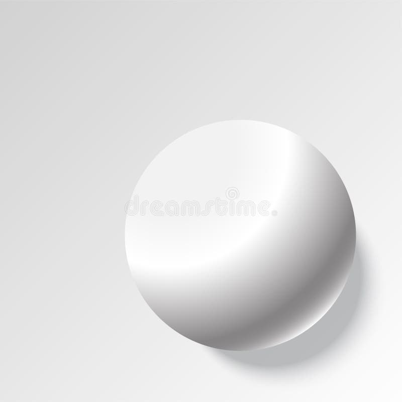 Realistic White Ball Isolated on White Background Stock Vector ...