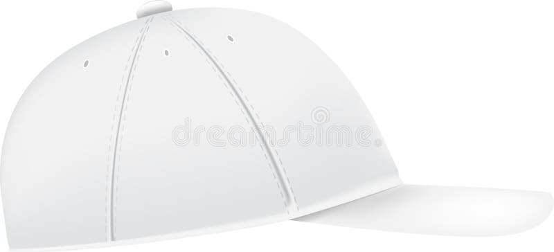 Realistic White Baseball Cap Template Featuring Front and Side Views ...