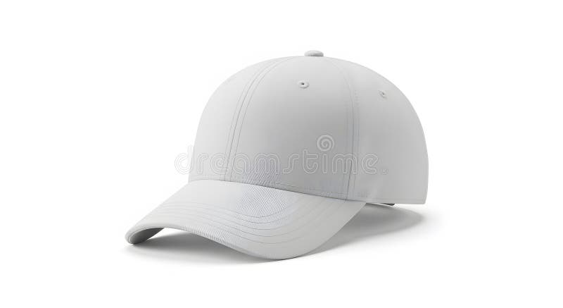 Realistic White Baseball Cap on White Background Stock Illustration ...