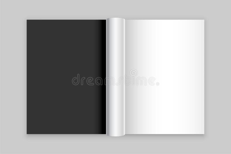 Realistic White and Black Empty Page Curl Template Stock Vector ...