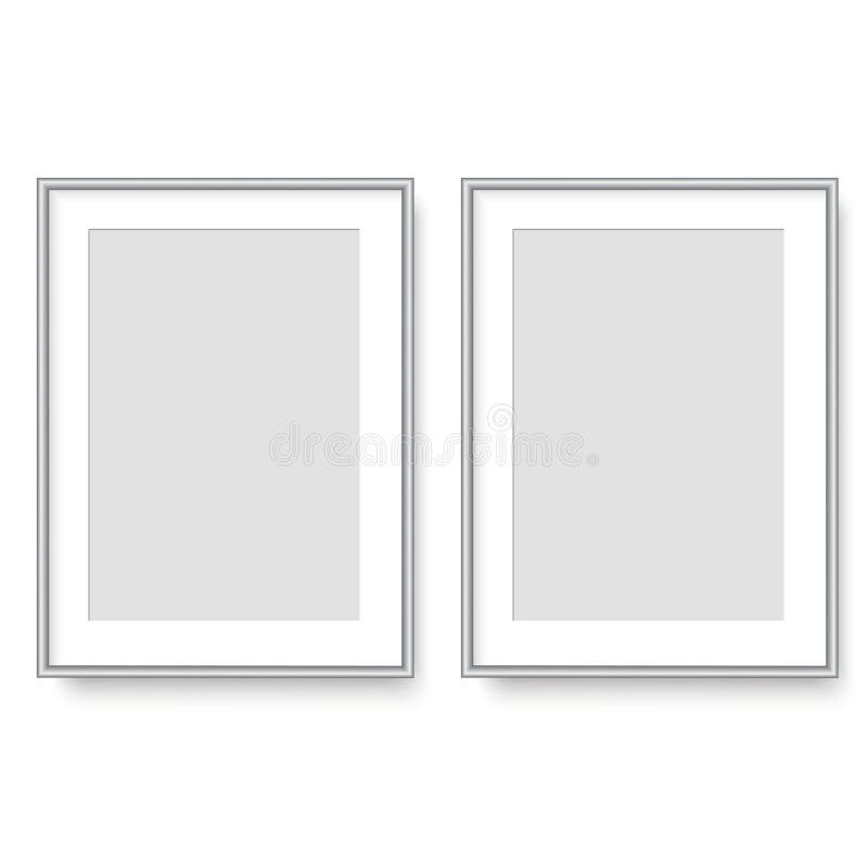 Realistic White Blank Picture Frame. Vector Stock Vector - Illustration ...
