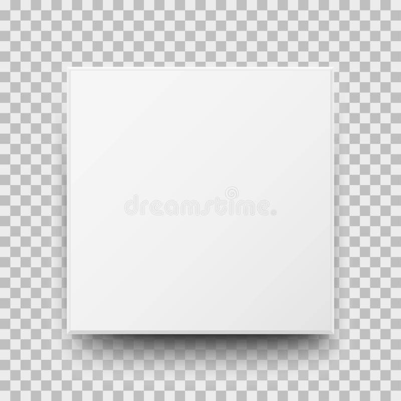 Realistic White Box with Shadow on Transparent Background. Top View ...