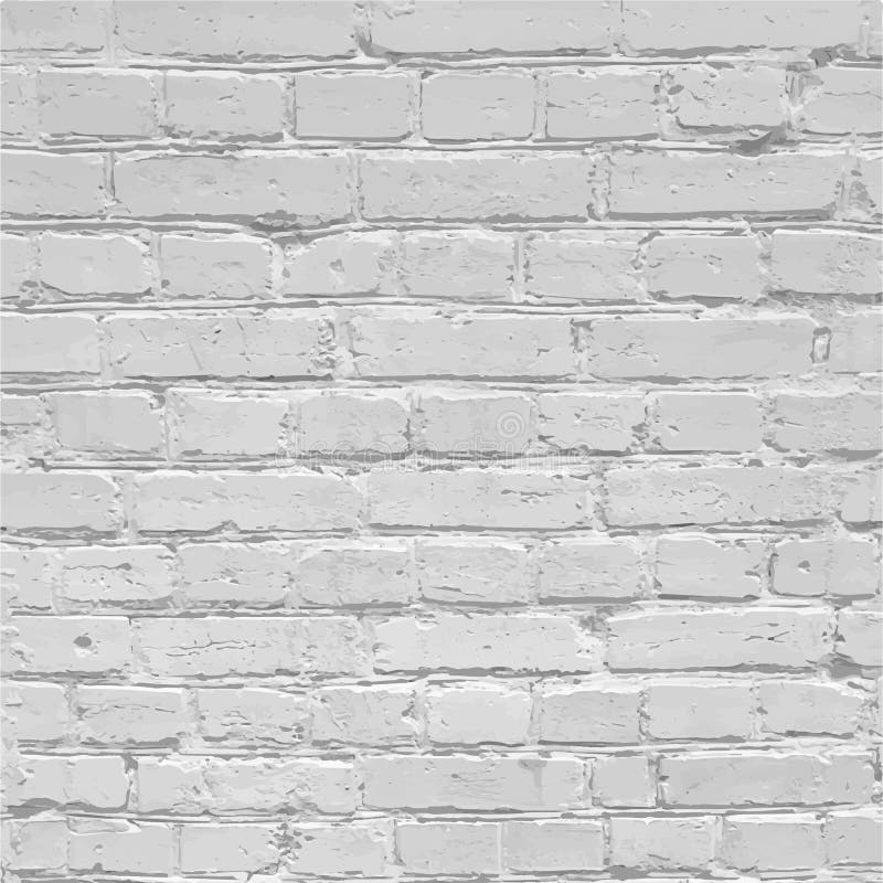 White Brick Wall Vector Seamless Texture An Old White Brick Wall