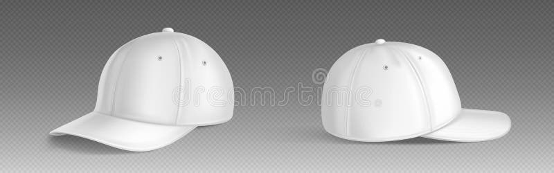 Realistic White Cap Front and Side View Stock Vector - Illustration of ...