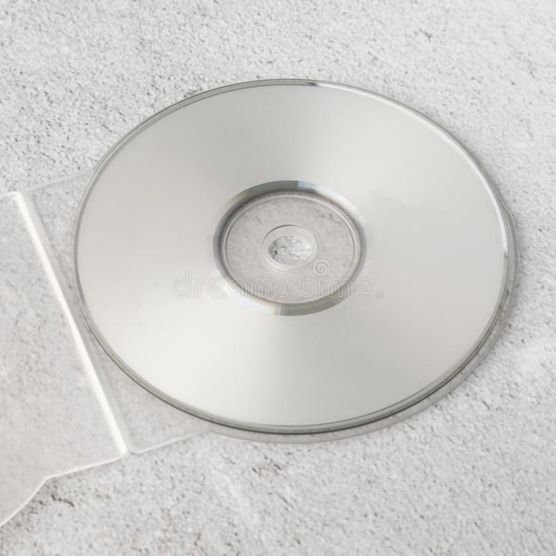 Realistic White Cd Template with Box Cover on White Cement Background ...