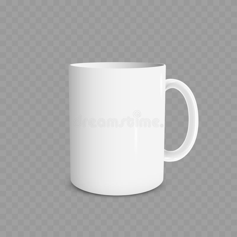Realistic White Ceramic Coffee Mug Mockup Template. Drink Cup Stock ...