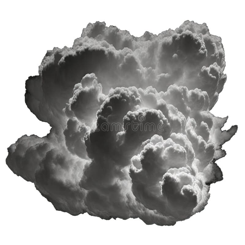 Realistic White Cloud Illustration Design on Transparent Background ...