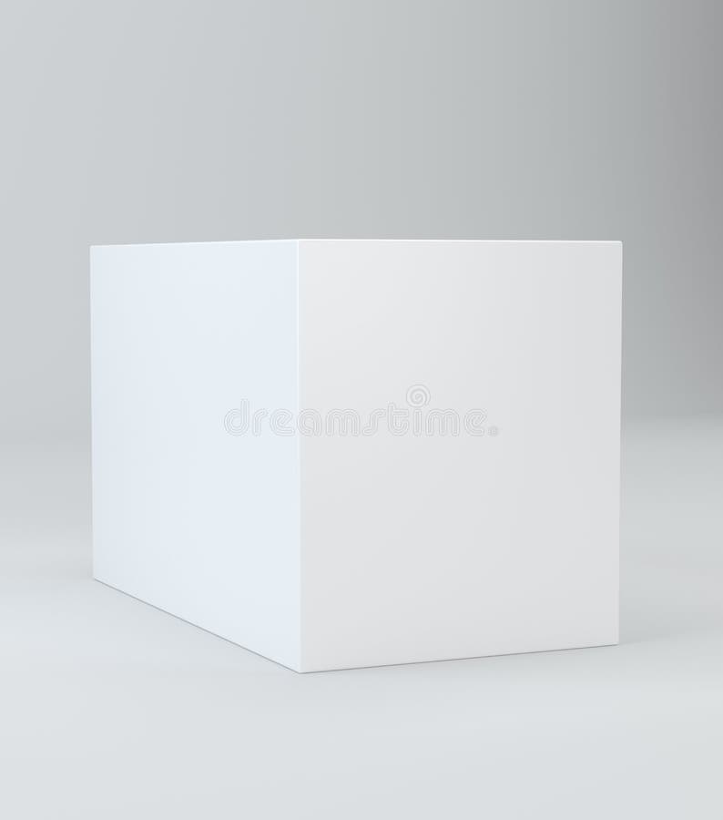Realistic White Cube with Shadow. 3d Illustration. Stock Illustration ...