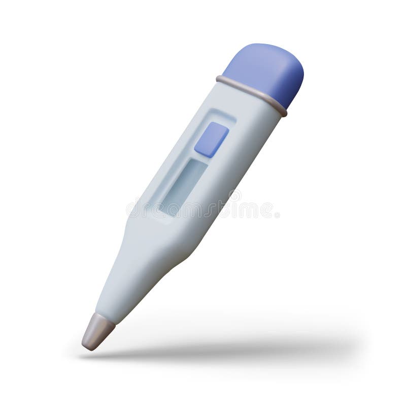 Realistic Thermometer with Blue Elements. Electric Device for Measuring ...