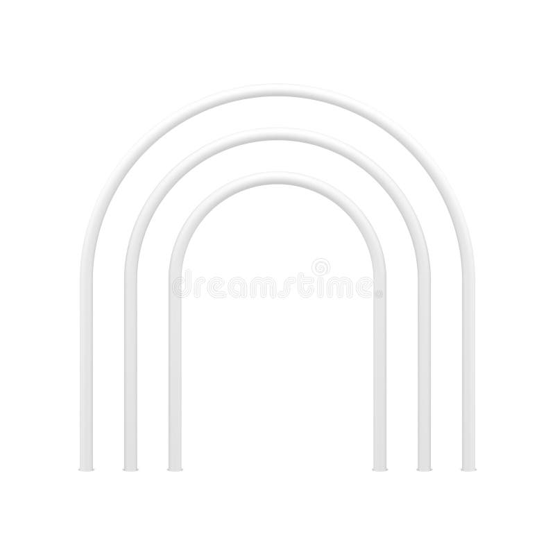 Realistic White Elegant Arch Bar Multilevel Structure for Greeting Card ...