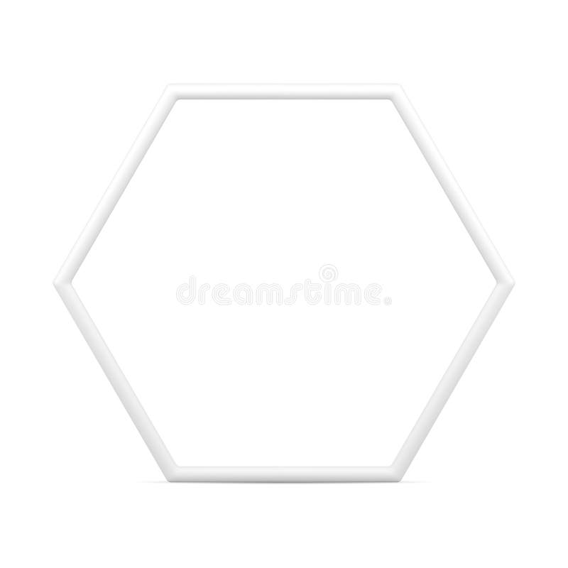 Realistic White Elegant Six Sided Decorative Metallic Frame Design 3d ...