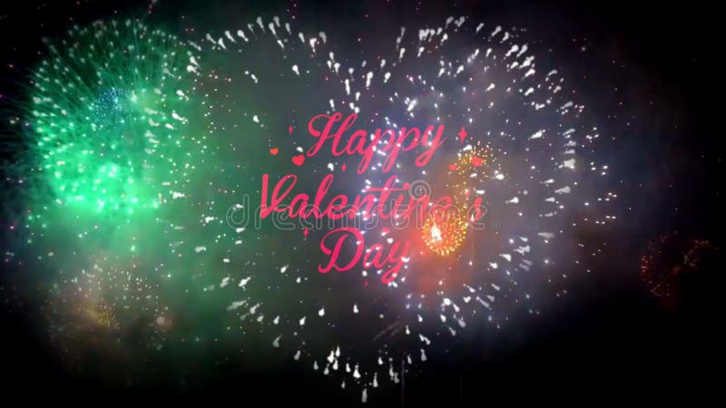 Firework with Red Hearts on White Background. Stock Illustration ...