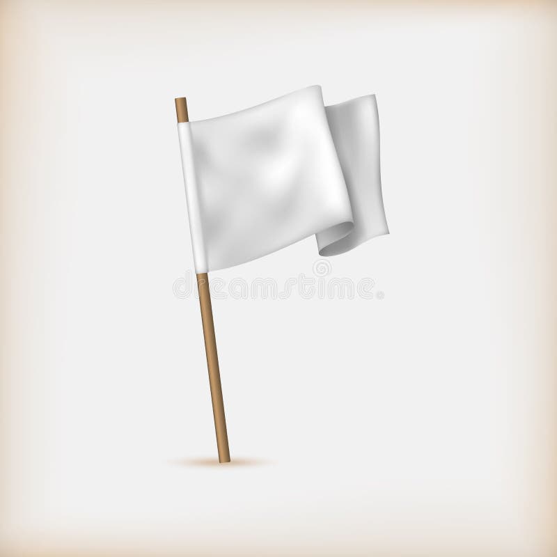 Realistic White Flag Icon. Surrender Concept Stock Vector ...