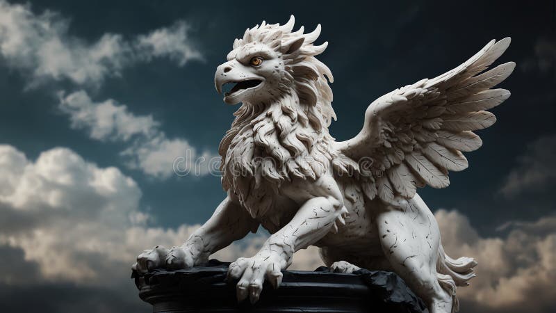 Realistic White Marble Griffin Statue Stock Illustrations – 2 Realistic ...