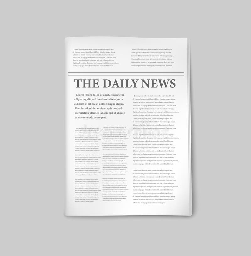 Realistic White Newspaper Mockup with Header and Columns Stock Vector ...